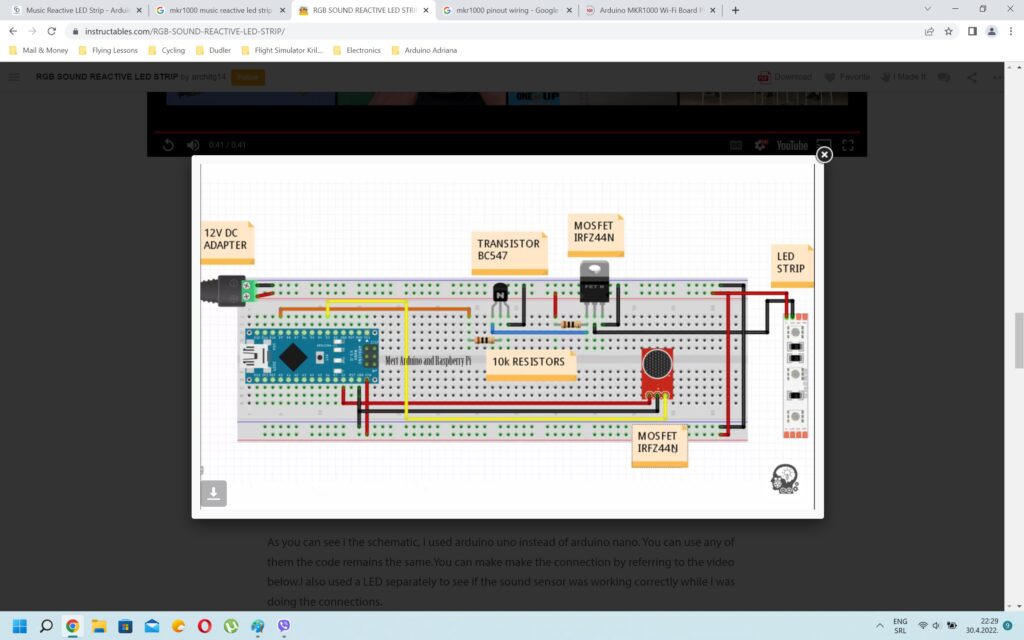 Arduino MKR1000 Wiring For Music Reactive LED Strip | Izradi!